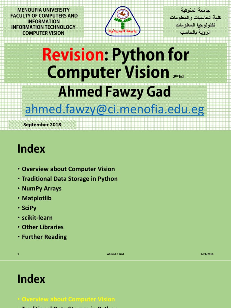 Revision Python For Computer Vision | PDF | Python (Programming ...