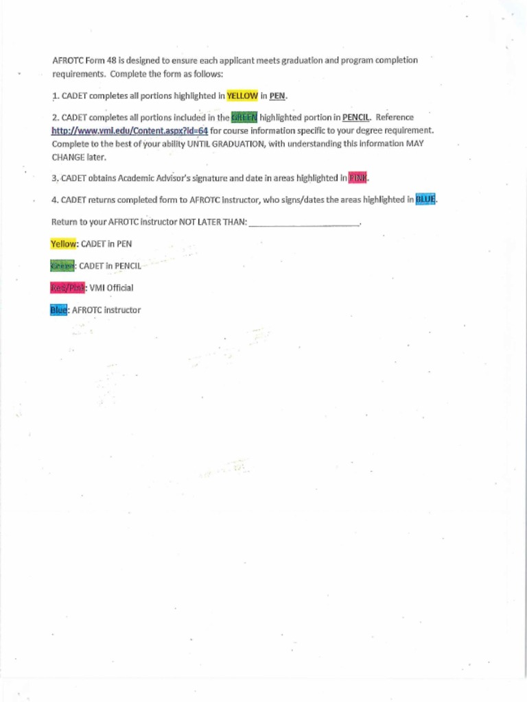 AFOATS Form 48 With Instructions | PDF