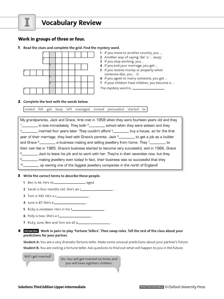 I Vocabulary Review | PDF