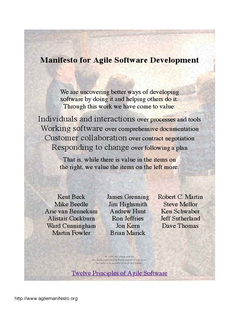 Manifesto For Agile Software Development | PDF | Agile Software ...