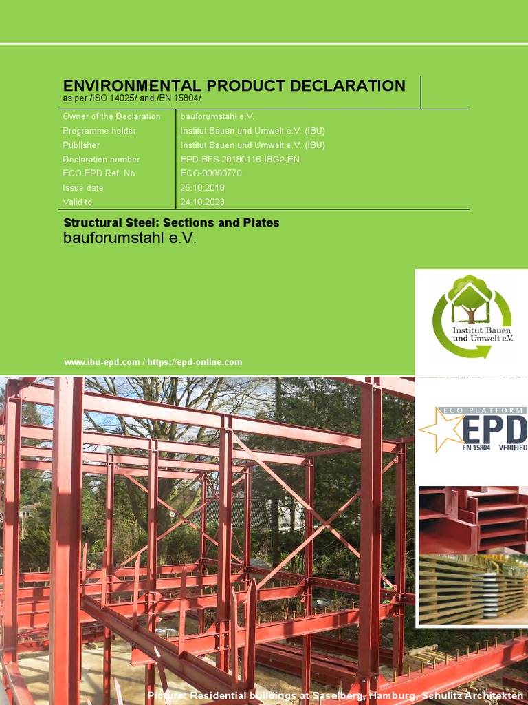 Steel EPD | PDF | Steelmaking | Life Cycle Assessment