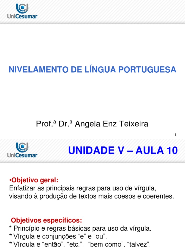 Regras básicas para uso da vírgula e exemplos de sua aplicação | PDF