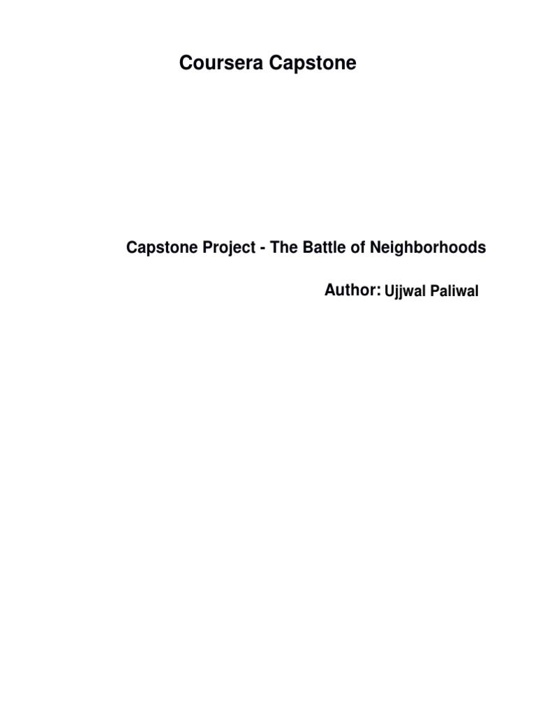 Coursera Capstone - Project Report | PDF | Estate Agent | Data Analysis