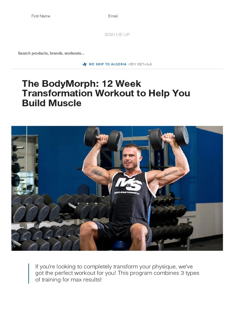 Body Metamorphosis - 12 Week Transformation Workout To Help You Build ...