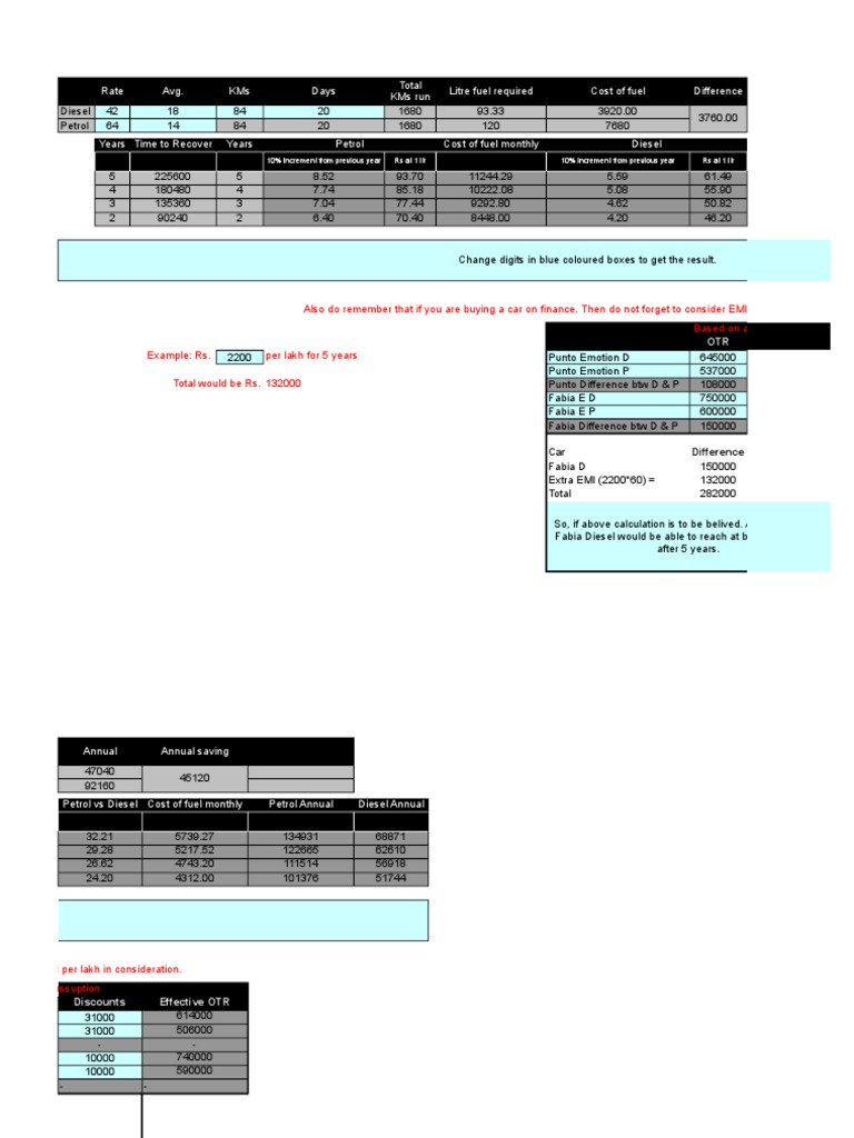 Car Calculation | Download Free PDF | Motor Vehicle | Car