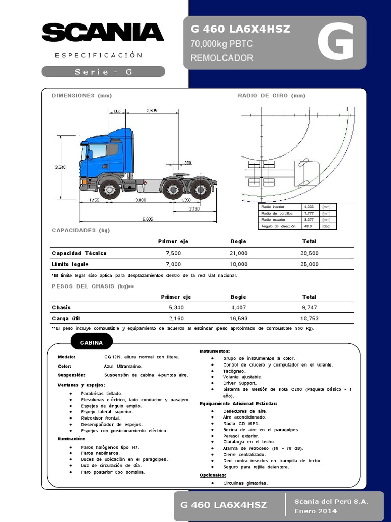 Camion Scania G460 LA6X4HSZ PDF | PDF | Vehículos terrestres | Vehículos
