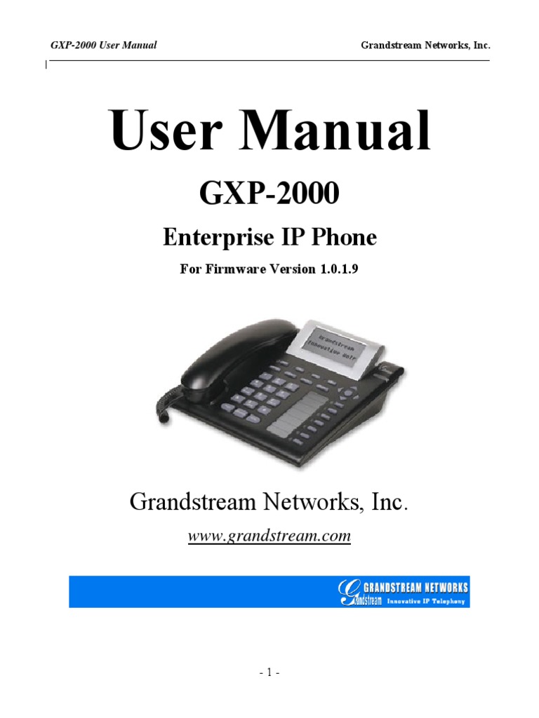 Manual Gpx2000 | PDF | Session Initiation Protocol | Telephone