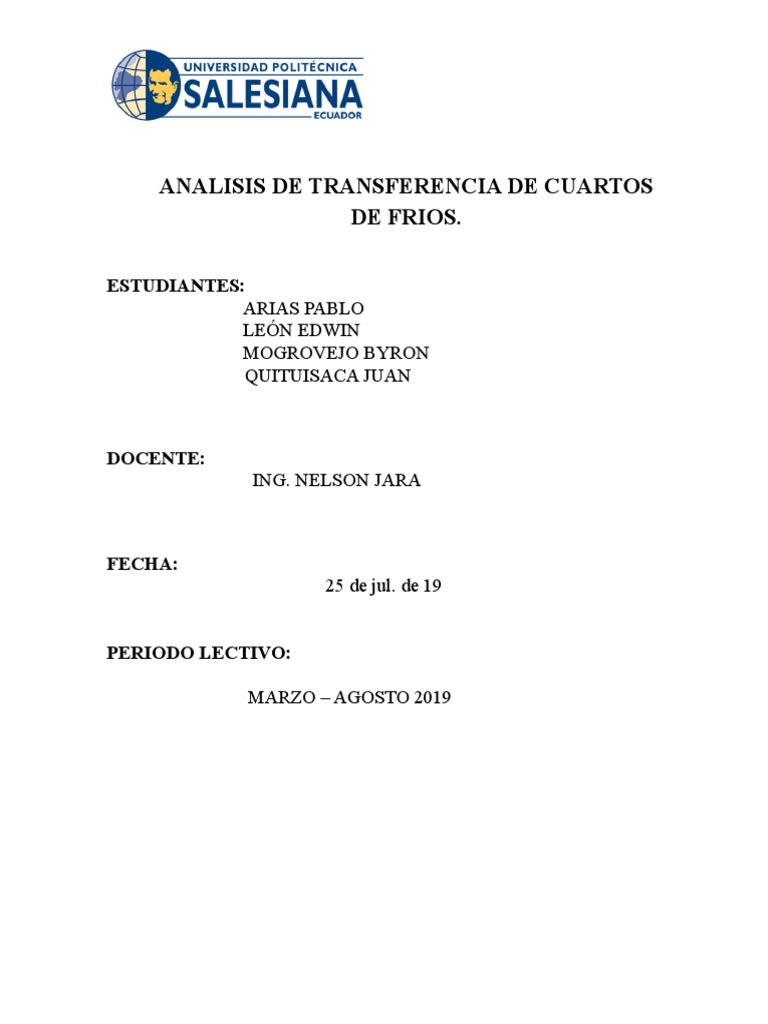 Proyecto Final Transferencia de Calor | PDF | Refrigeración | Humedad ... Proyecto Final Transferencia de Calor | PDF | Refrigeración | Humedad ...