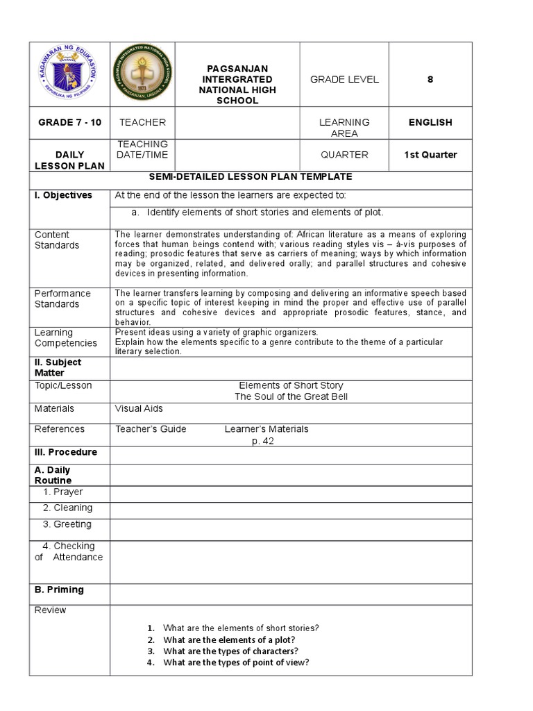 Soul of The Great Bell | PDF | Lesson Plan | Learning