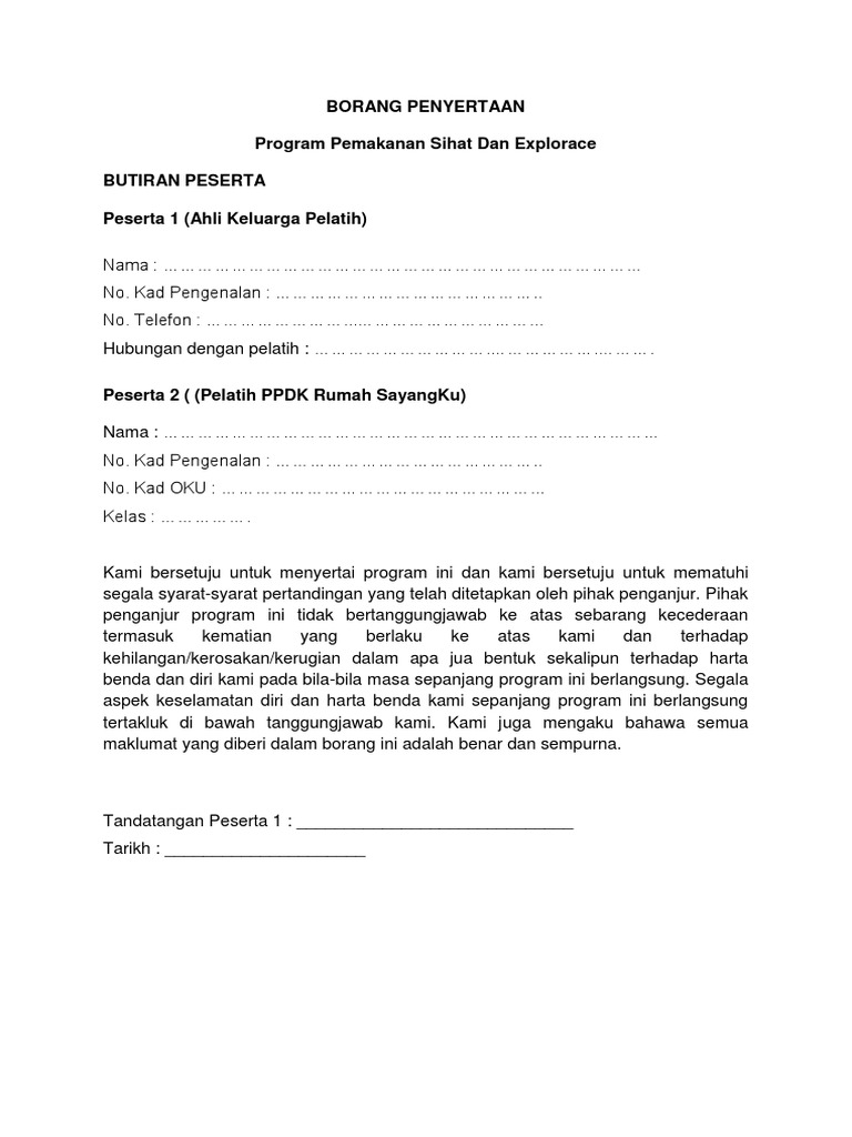 Borang Pendaftaran Program Explorace | PDF | Karier & Perkembangan | Bisnis