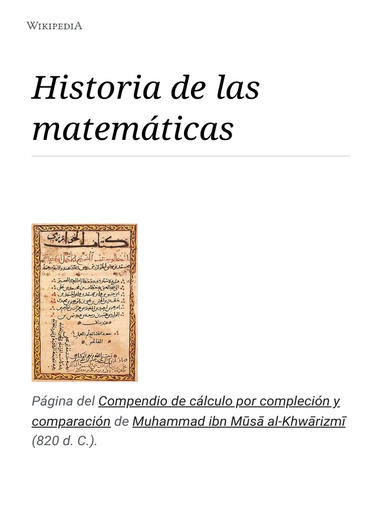 Historia de las matemáticas - Wikipedia, la enciclopedia libre.pdf ...