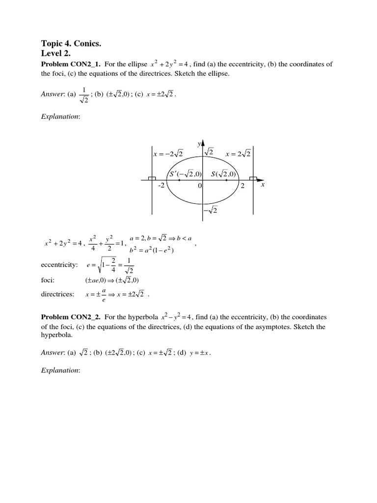 Conics Level 2 | PDF | Mathematical Analysis | Analytic Geometry