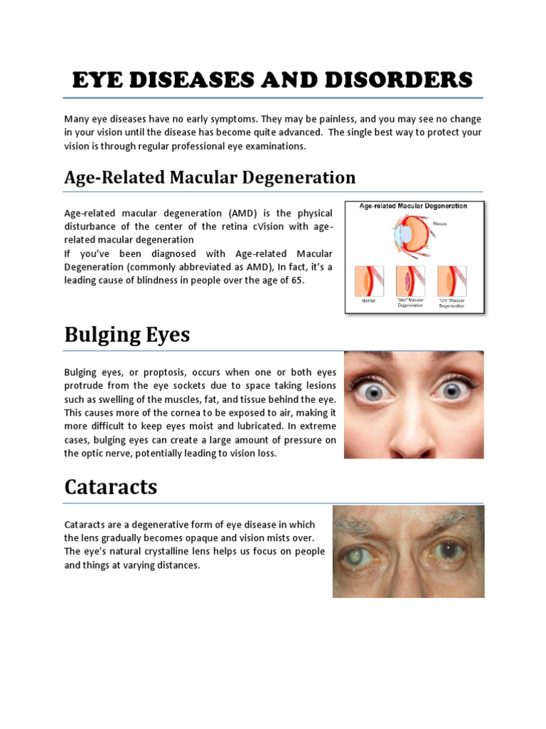 Common Eye Diseases and Disorders | PDF | Eye | Cataract
