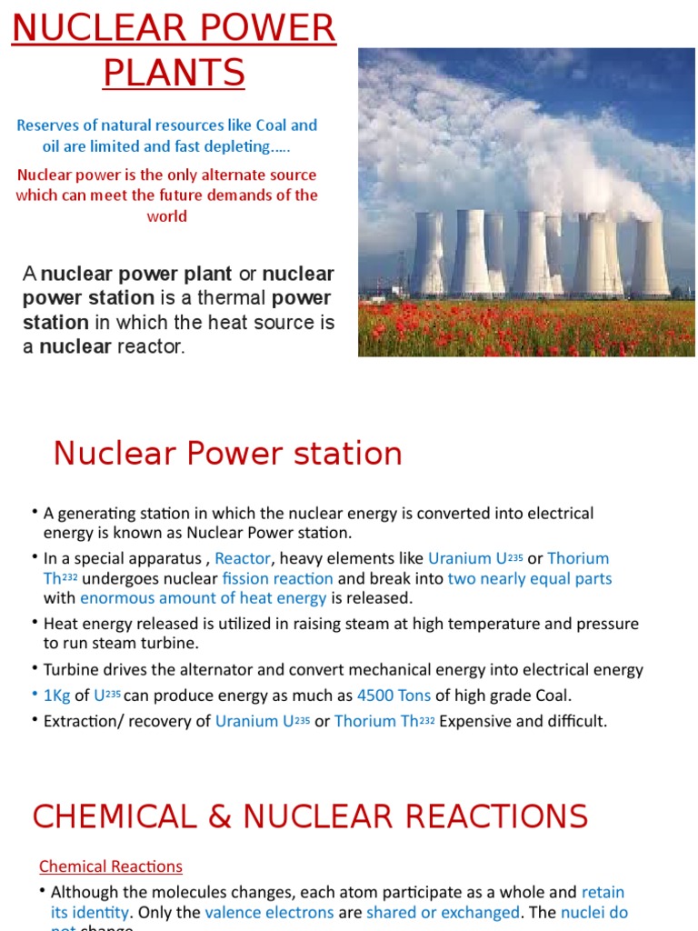 A Nuclear Power Plant or Nuclear: Power Station Is A Thermal Power ...