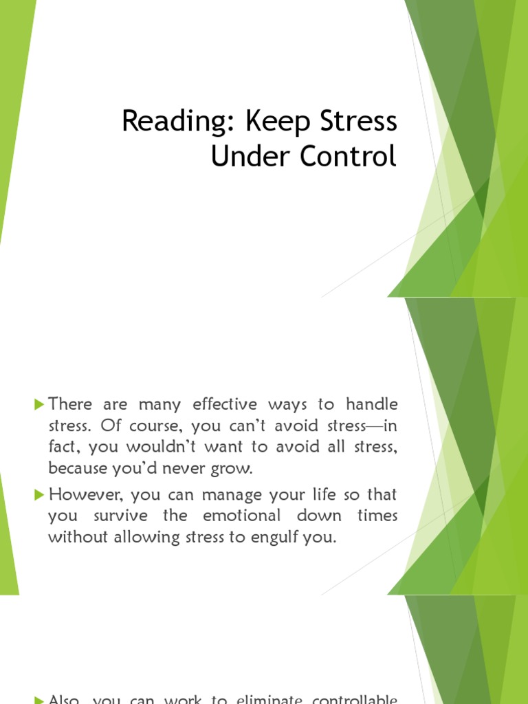 Keep Stress Under Control | PDF