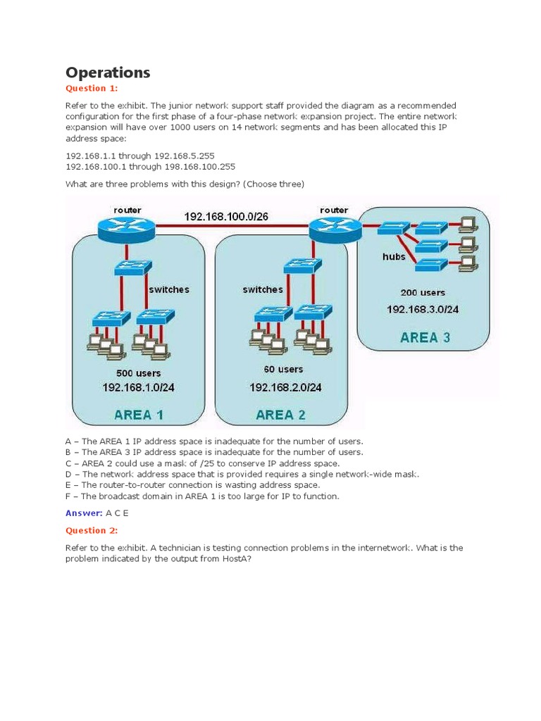 Operations | PDF | Router (Computing) | Ip Address
