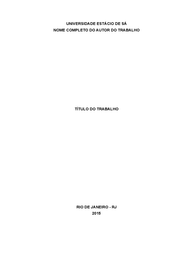 Modelo TCC para Preencher. | PDF | Citação | Teoria