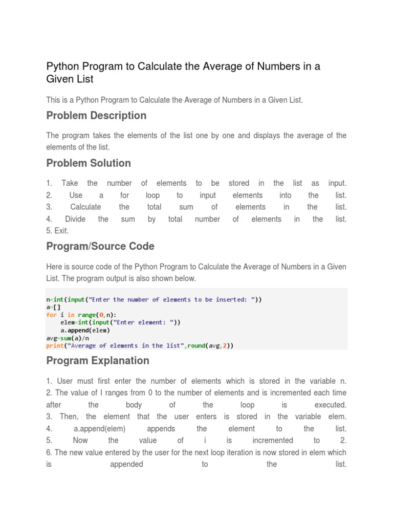 Python Programs List | PDF | Control Flow | Numbers