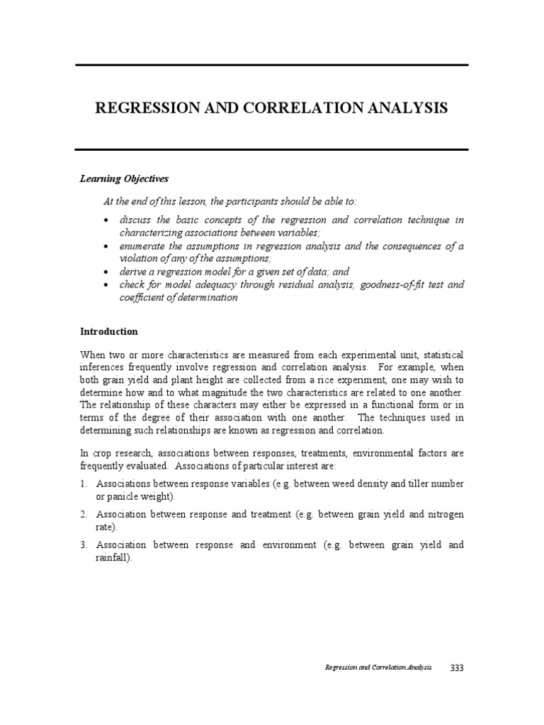 Regression and Correlation | PDF | Regression Analysis | Correlation And Dependence