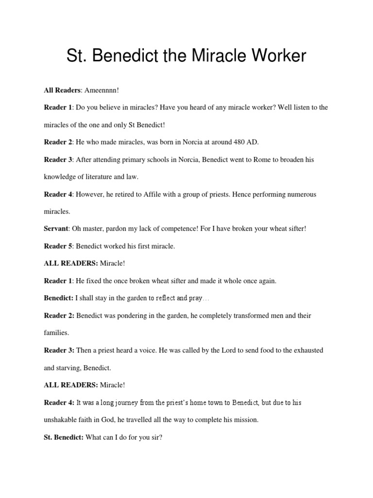 Life of ST Benedict | PDF | Miracle