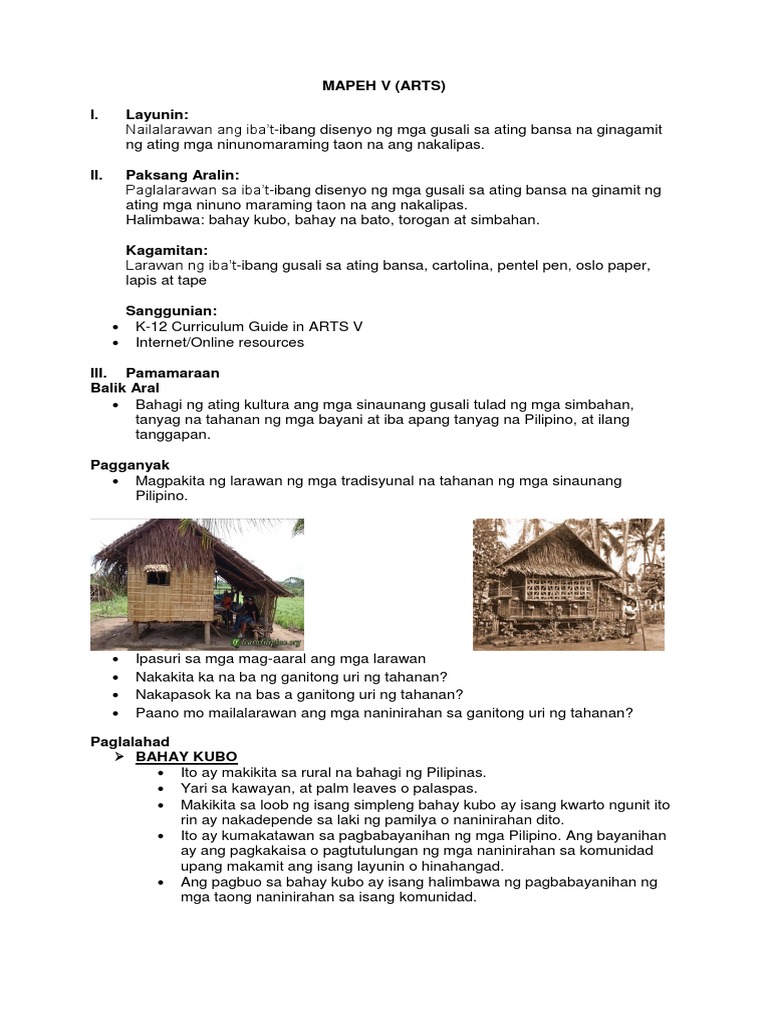 Mapeh Lesson Plan Arts | PDF