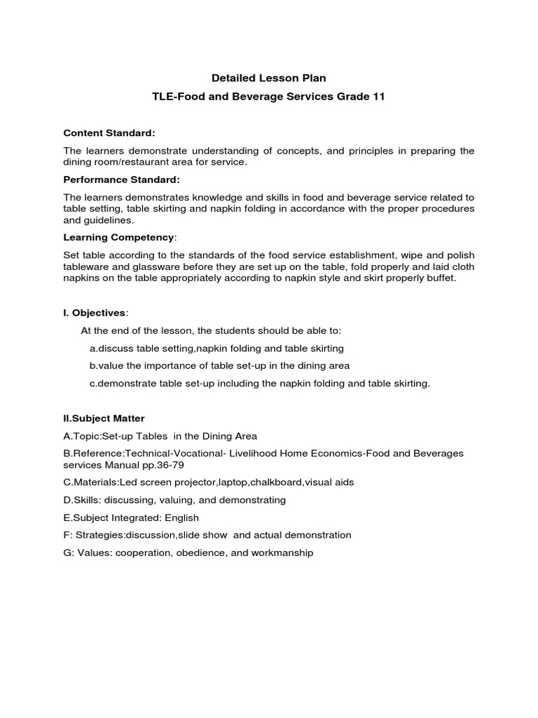 Dining Table Setup Techniques | PDF | Tableware | Foods