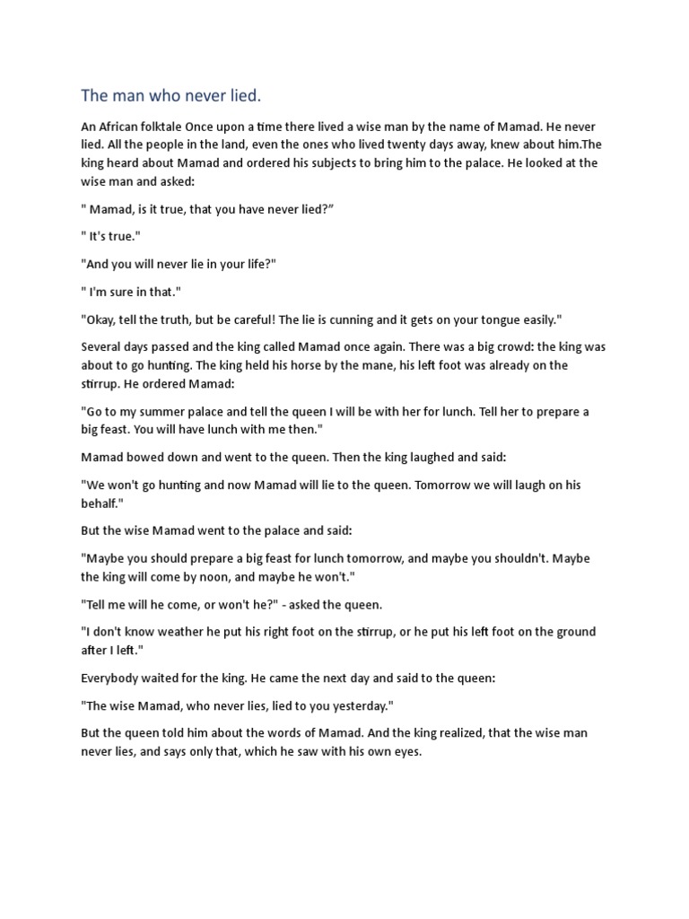 The Man Who Never Lied | PDF