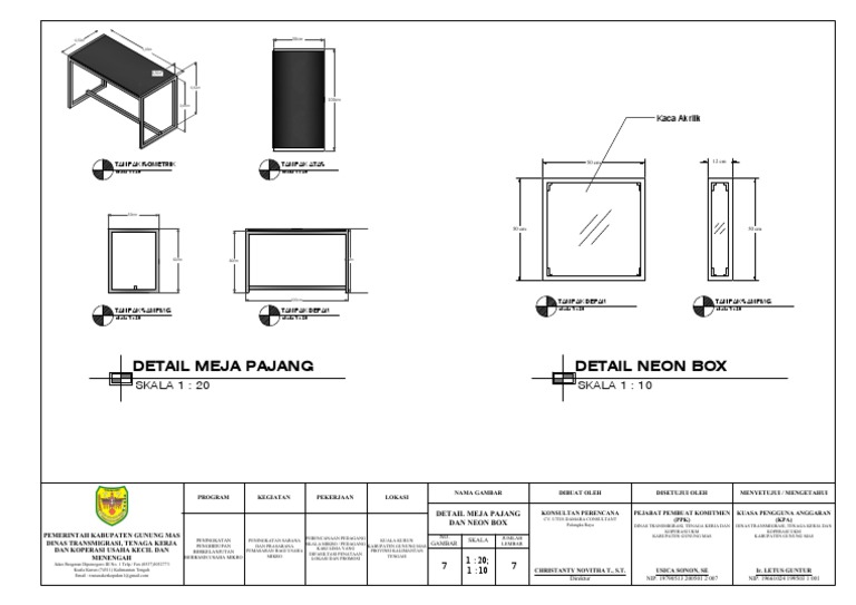 7.detail Meja Pajang Dan Neon Box | PDF