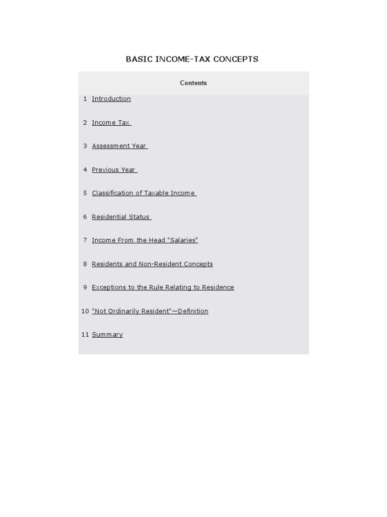 Basic Income Tax Concepts Explained | PDF | Tax Deduction | Taxes