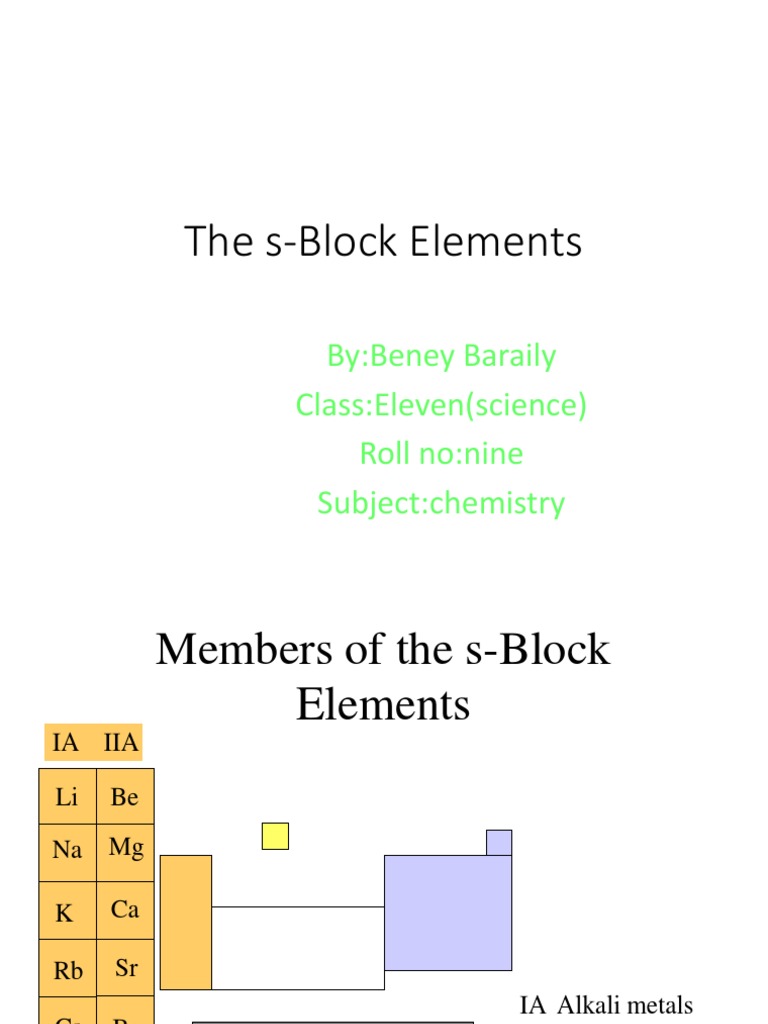 S-Block Element | PDF | Hydroxide | Hydride