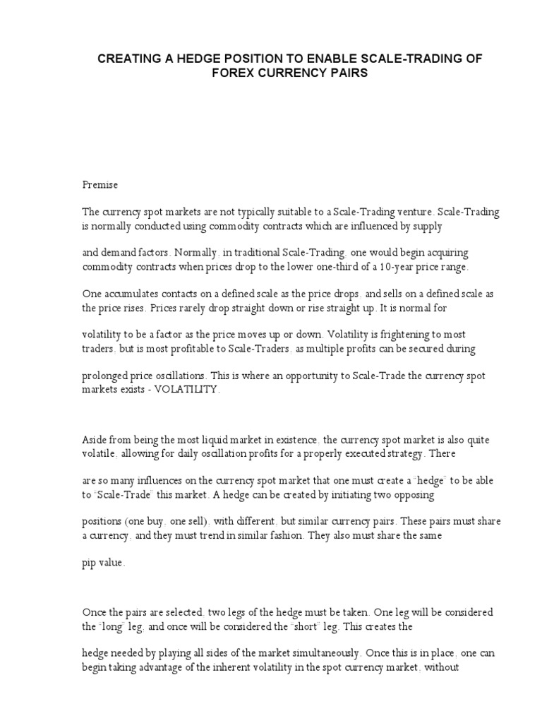 Creating A Hedge Position To Enable Scale | PDF | Hedge (Finance ...