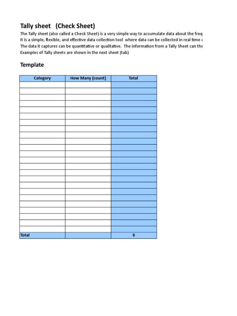 Tally Sheet Template | PDF | Medicine | Health Care