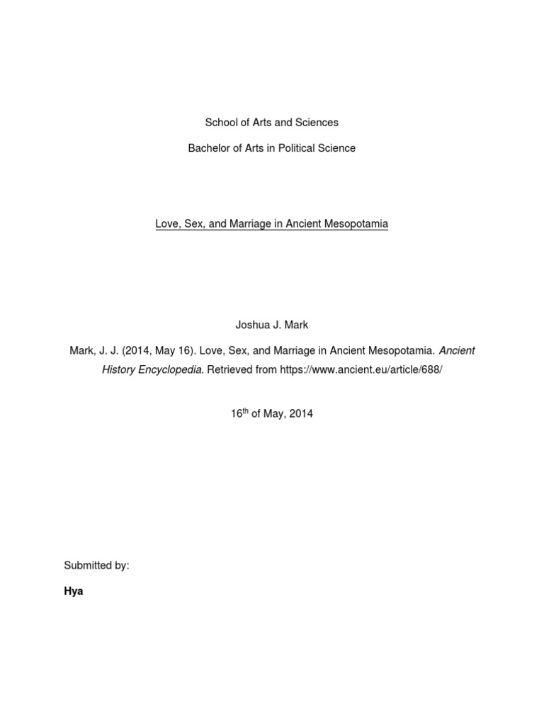 Ancient Mesopotamian Love and Marriage | PDF | Husband | Marriage