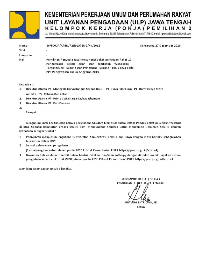 Undangan Seleksi - PWS 17 | PDF