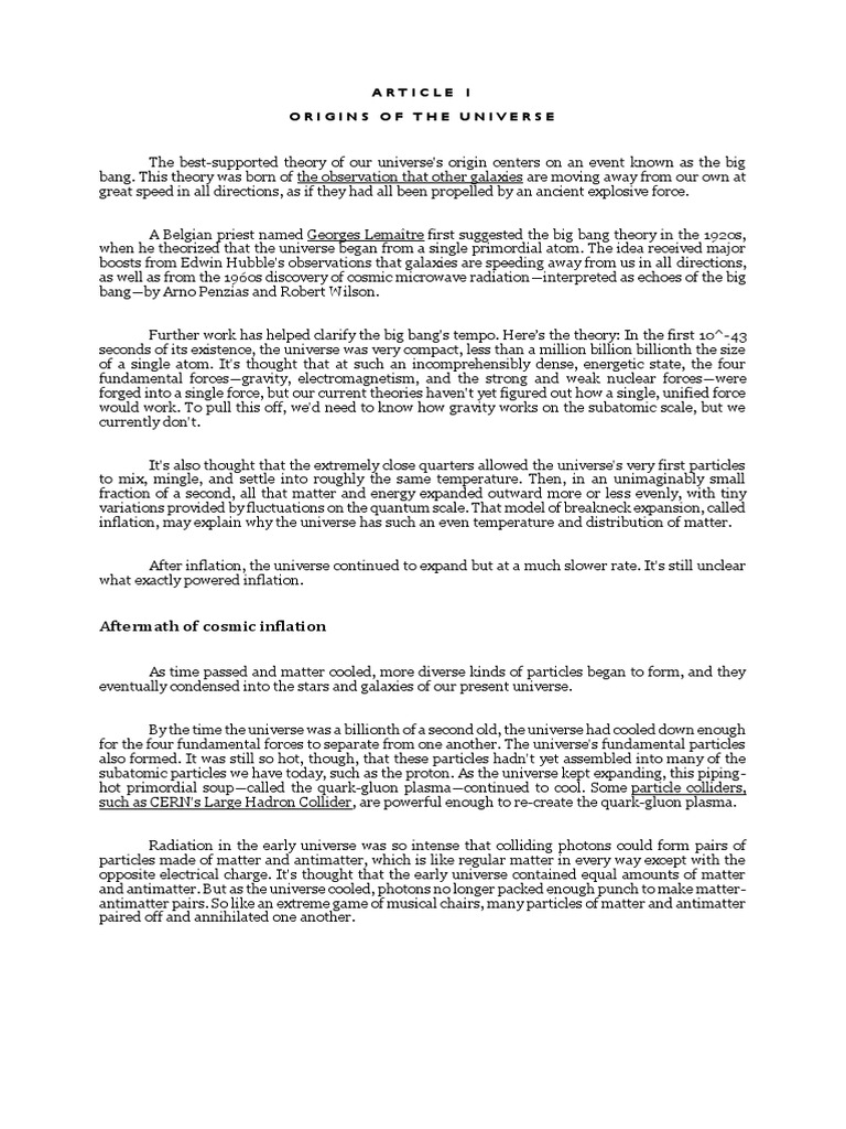 Origins of The Universe | PDF | Big Bang | Universe