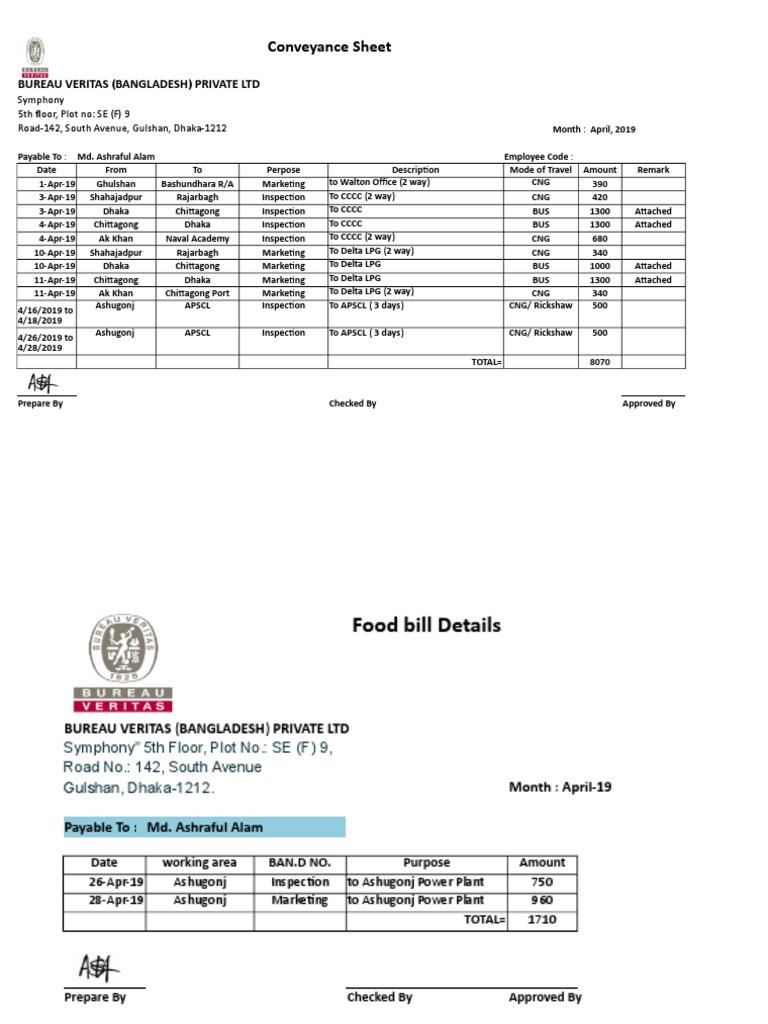 Conveyance Sheet: Bureau Veritas (Bangladesh) Private LTD | PDF | Dhaka ...
