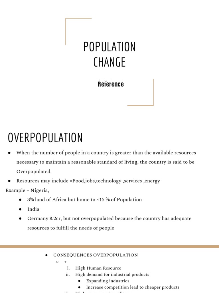 Population Change | PDF | Demography | Human Overpopulation