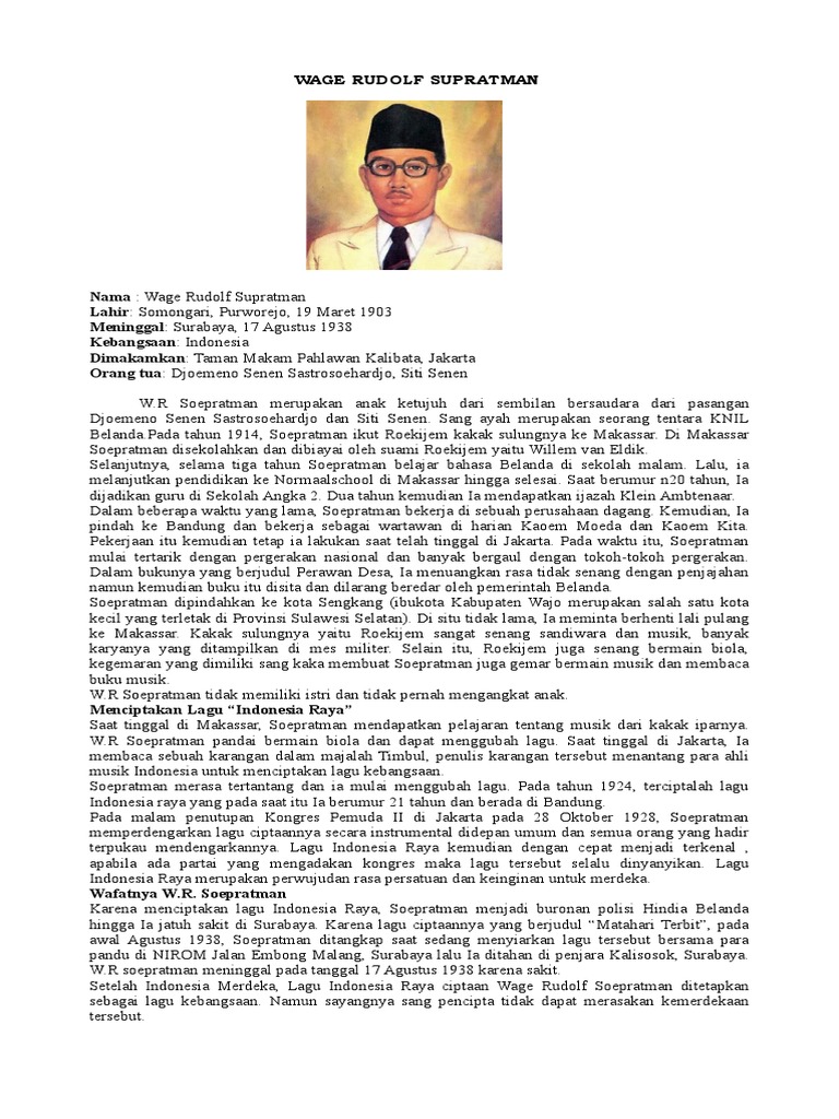 Wage Rudolf Supratman | PDF