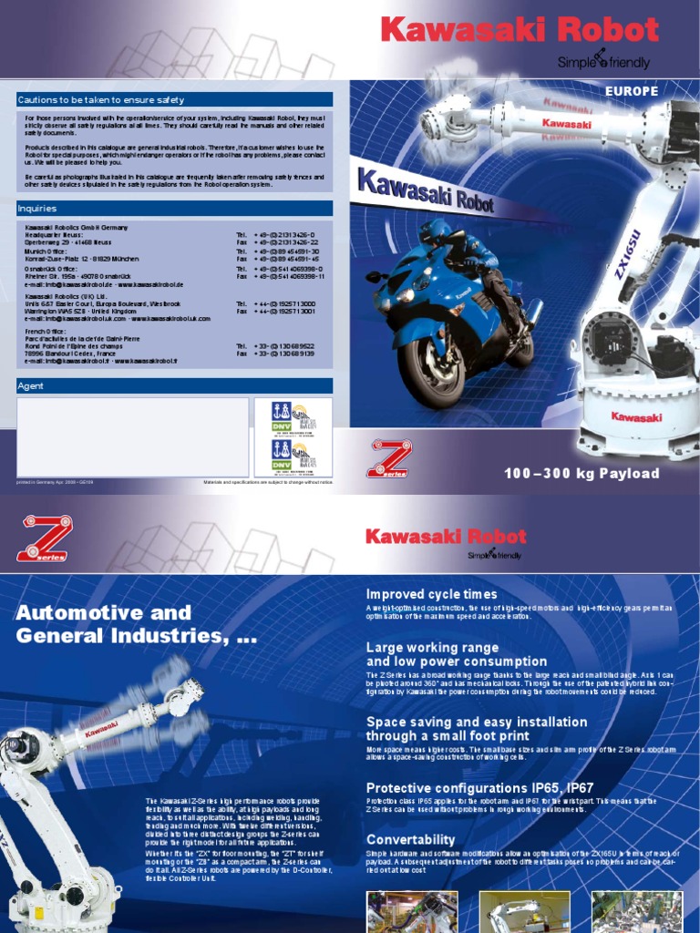 Kawasaki Z-Series Industrial Robots | PDF | Robot | Robotics