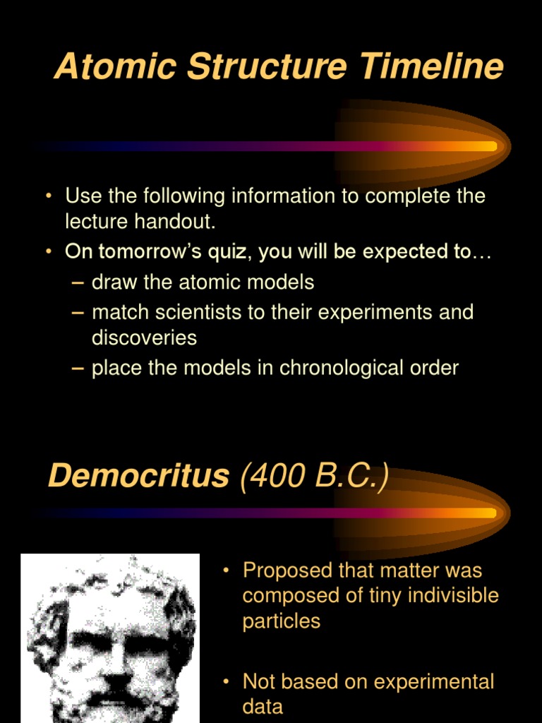 Lec 2 Atomic Structure Timeline | PDF | Atomic Nucleus | Electron
