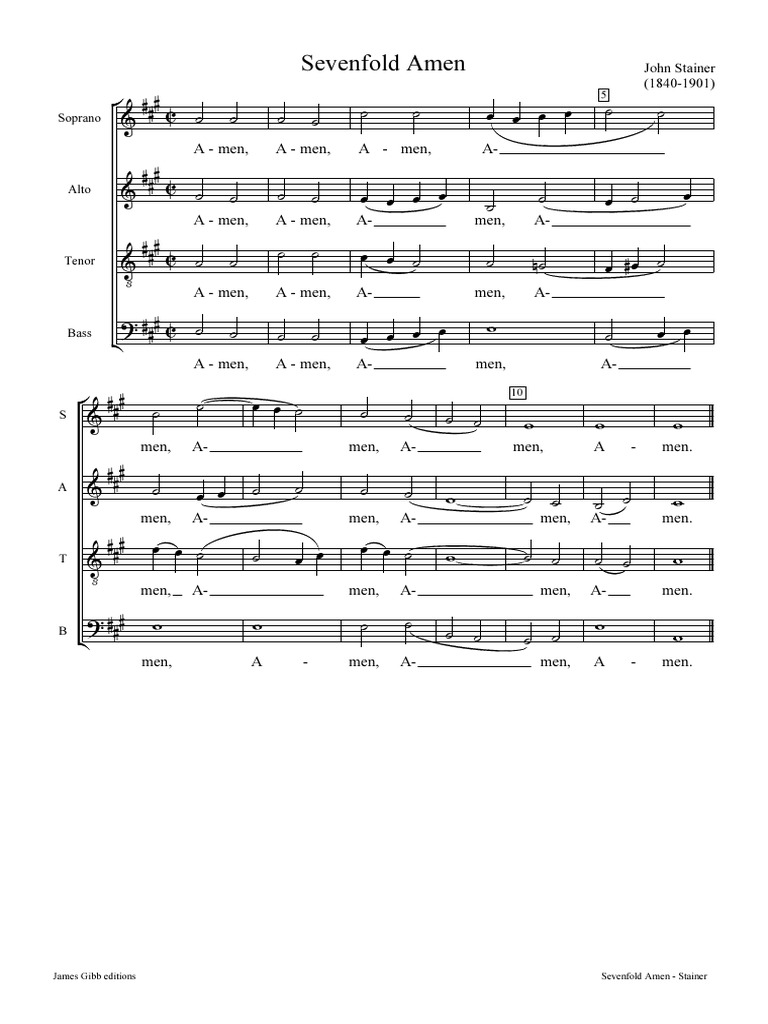 Sevenfold Amen: A-Men, A - Men, A - Men, A | Download Free PDF | Choral ...