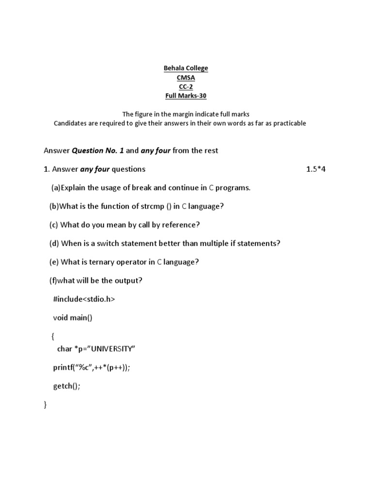 Exploring Control Structures, Functions, Arrays, Strings, Structures ...