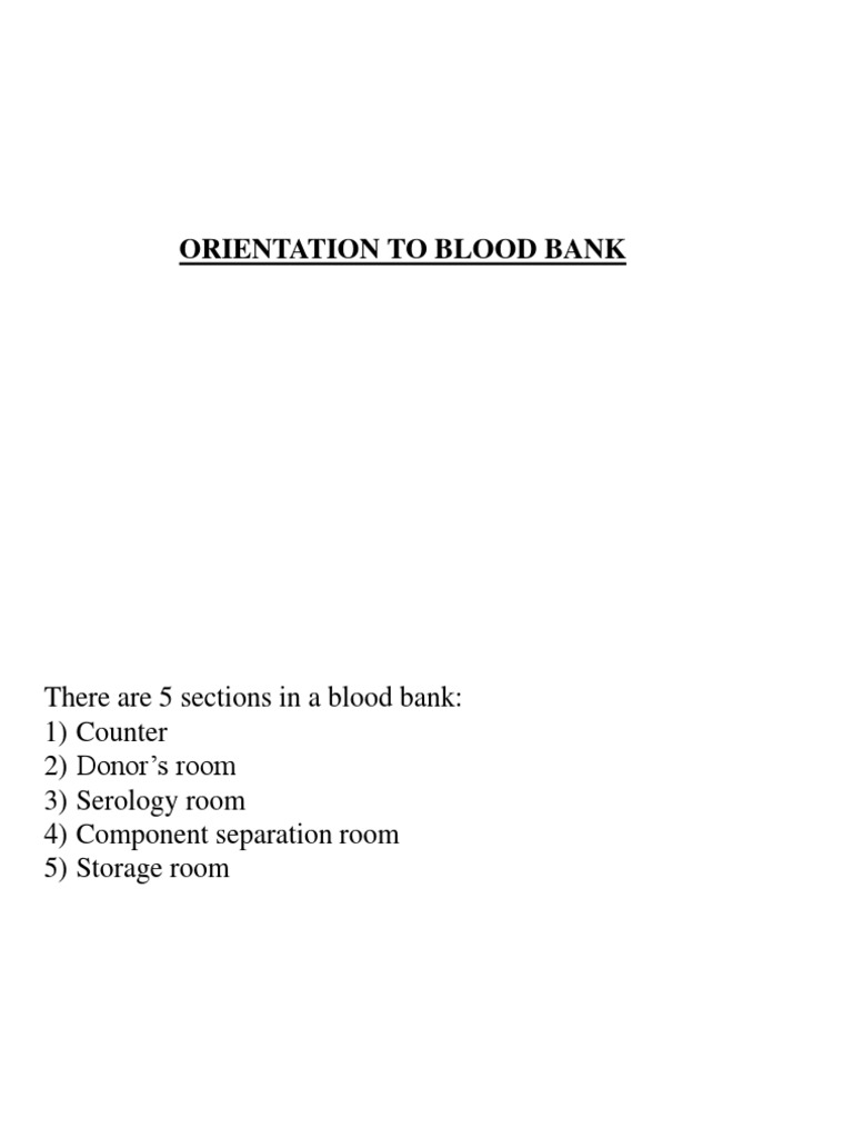 Orientation To Blood Bank 2 | PDF | Blood Transfusion | Blood Donation