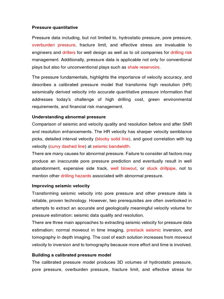 Overburden Pressure Drillers Drilling Risk | PDF | Continuum Mechanics ...