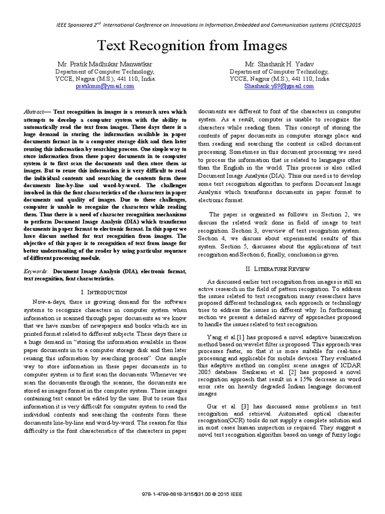 Character Recoganization | PDF | Optical Character Recognition ...