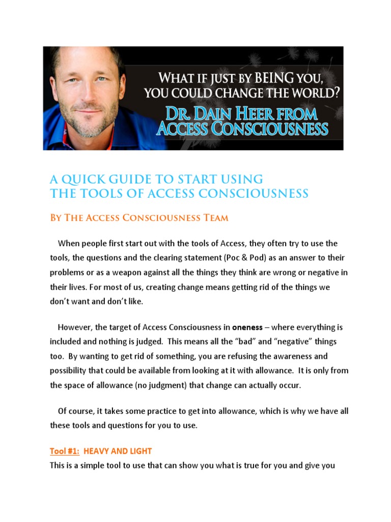 Access Consciousness Tools Guide | PDF | Feeling | Psychology