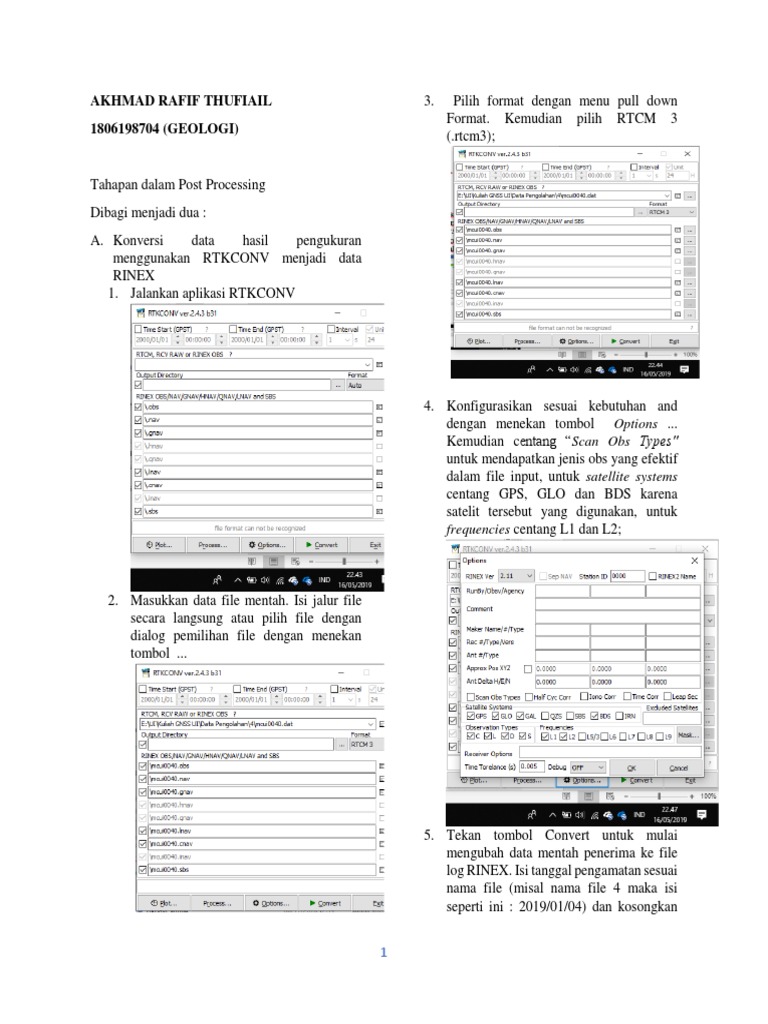 Panduan Post Processing Data RINEX | PDF