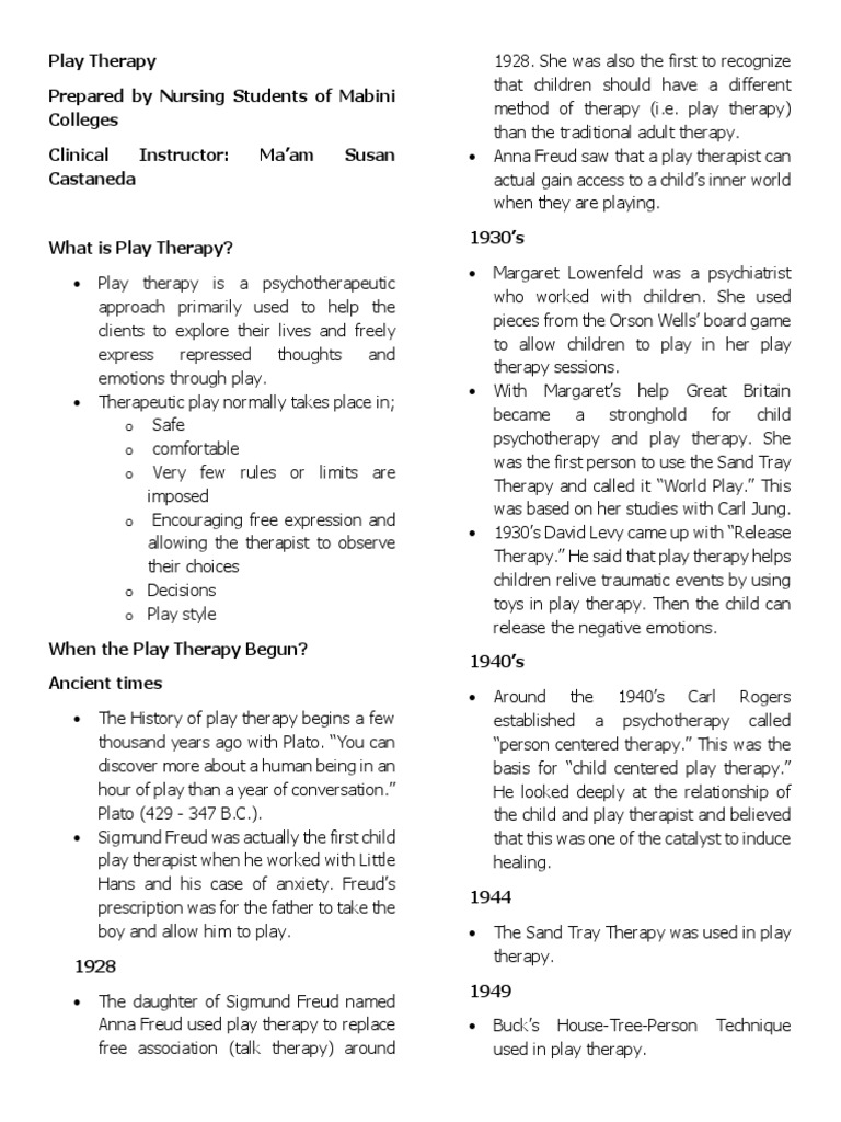 Play Therapy | PDF | Play Therapy | Positive Psychology