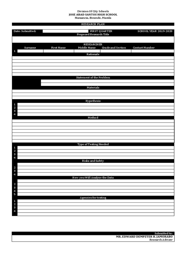 Research Plan Template | PDF