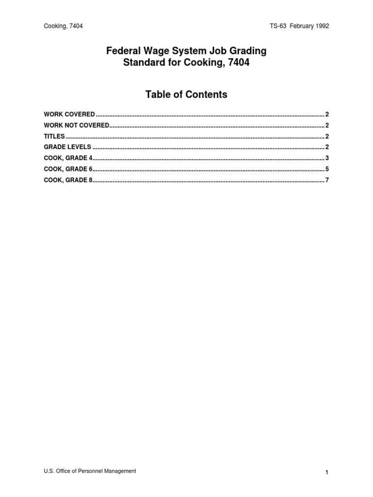 Federal Wage System | PDF | Menu | Foods